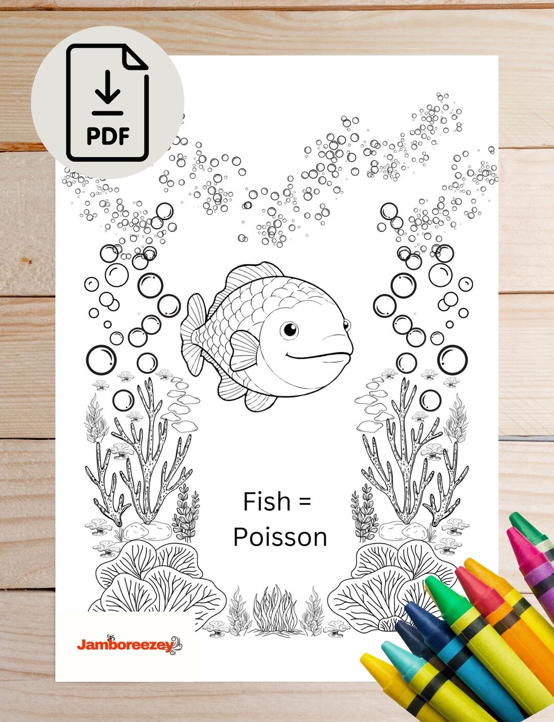 Printable Language Learning Coloring Book Pages. Learn French; Sea ...