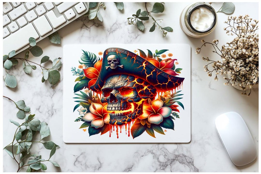 Mouse Pad / Volcanic Pirate Skull - Etsy
