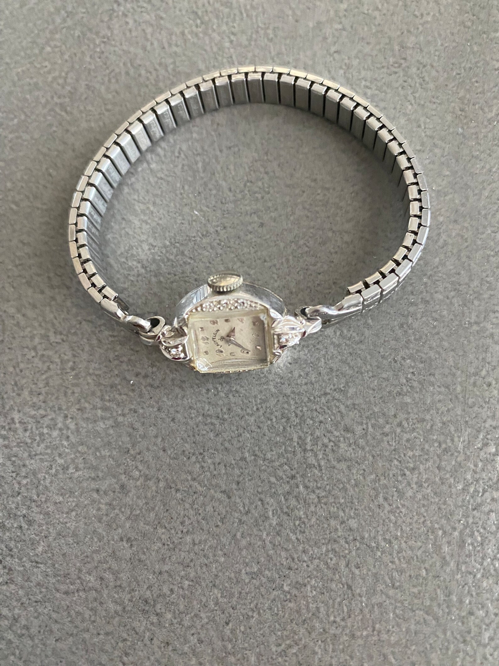 Working Lady Elgin Vintage Watch. 14k White Gold Case With Eight ...