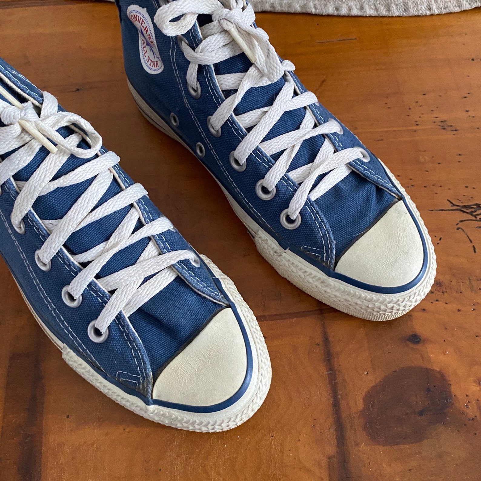 80s Vintage Converse Blue Canvas Athletic Sportswear Sneakers Made in ...