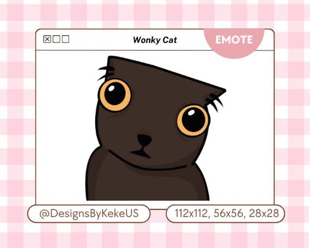 Wonky Cat Meme Twitch Emotes | Funny Black Cat Emote Pack for Streamers ...