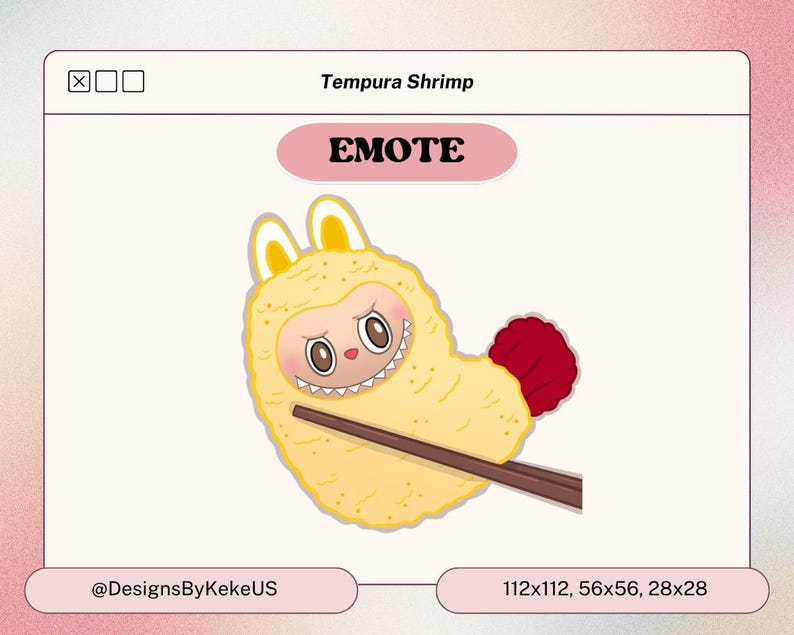Labubu Tempura Shrimp Twitch Emote – Cute Funny Stream Emote for Twitch ...