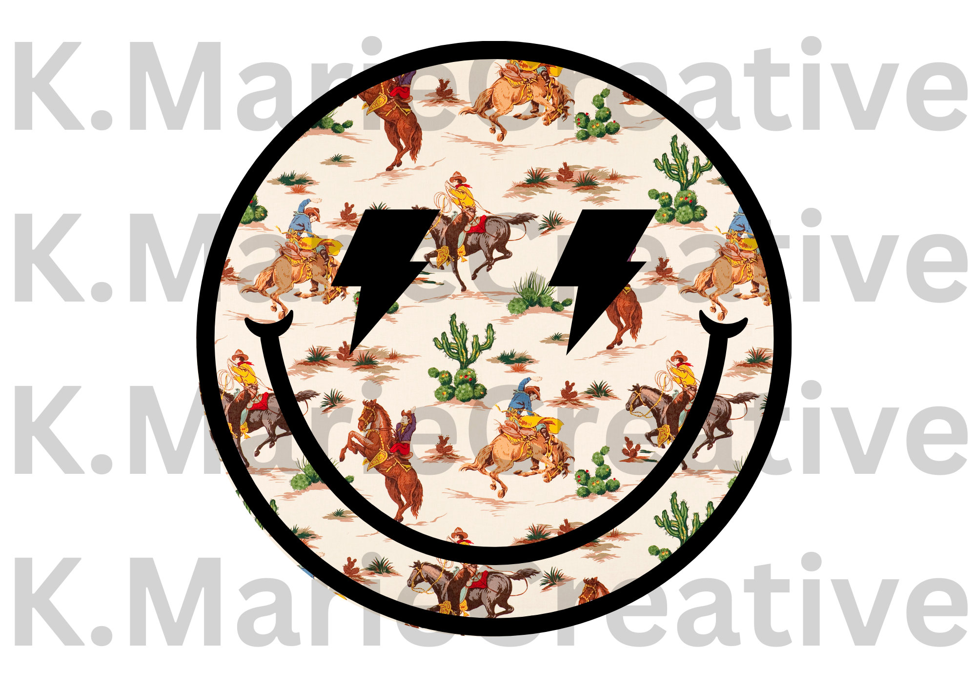 Western Cowboy Smiley Face SVG Png T-shirt Design - Etsy