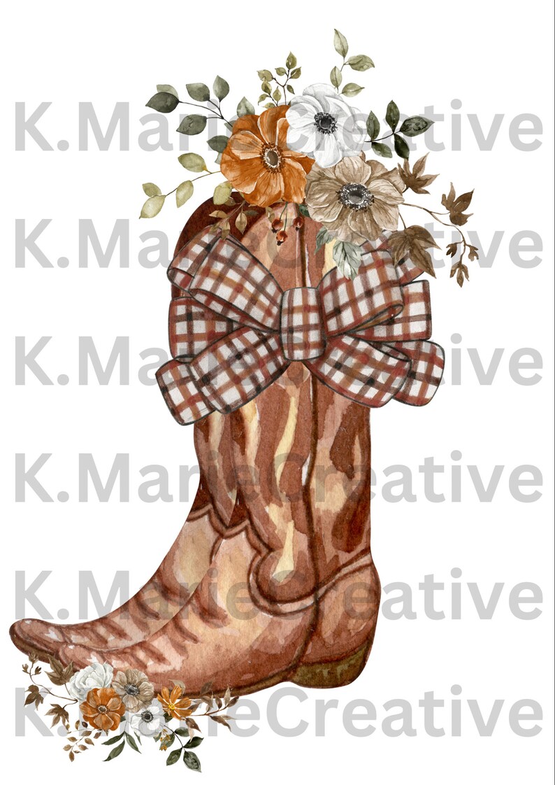 Western Fall Floral Cowboy Boots SVG Png T-shirt Design - Etsy