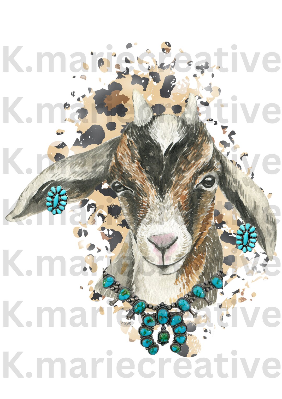 Turquoise Goat SVG Png T-shirt Design - Etsy