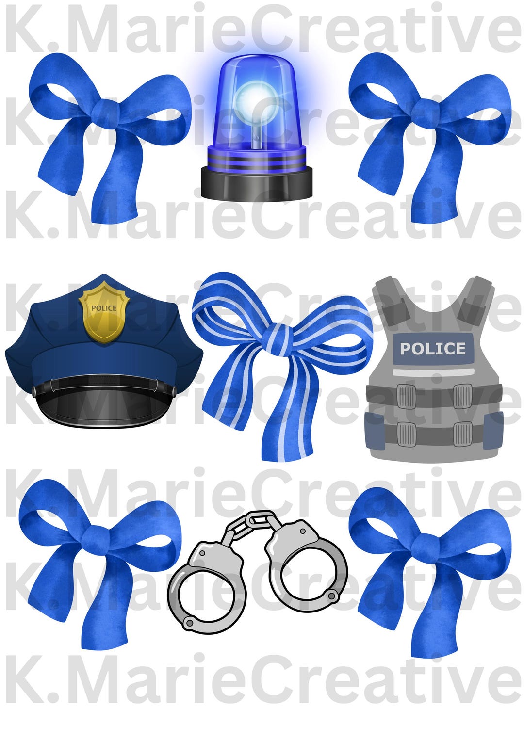 Police Thin Blue Line Bow Collage SVG Png T-shirt Design - Etsy