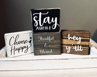 Custom Mini Wood Block Sign: Personalized Text, Black (4 X 3.5") - Etsy