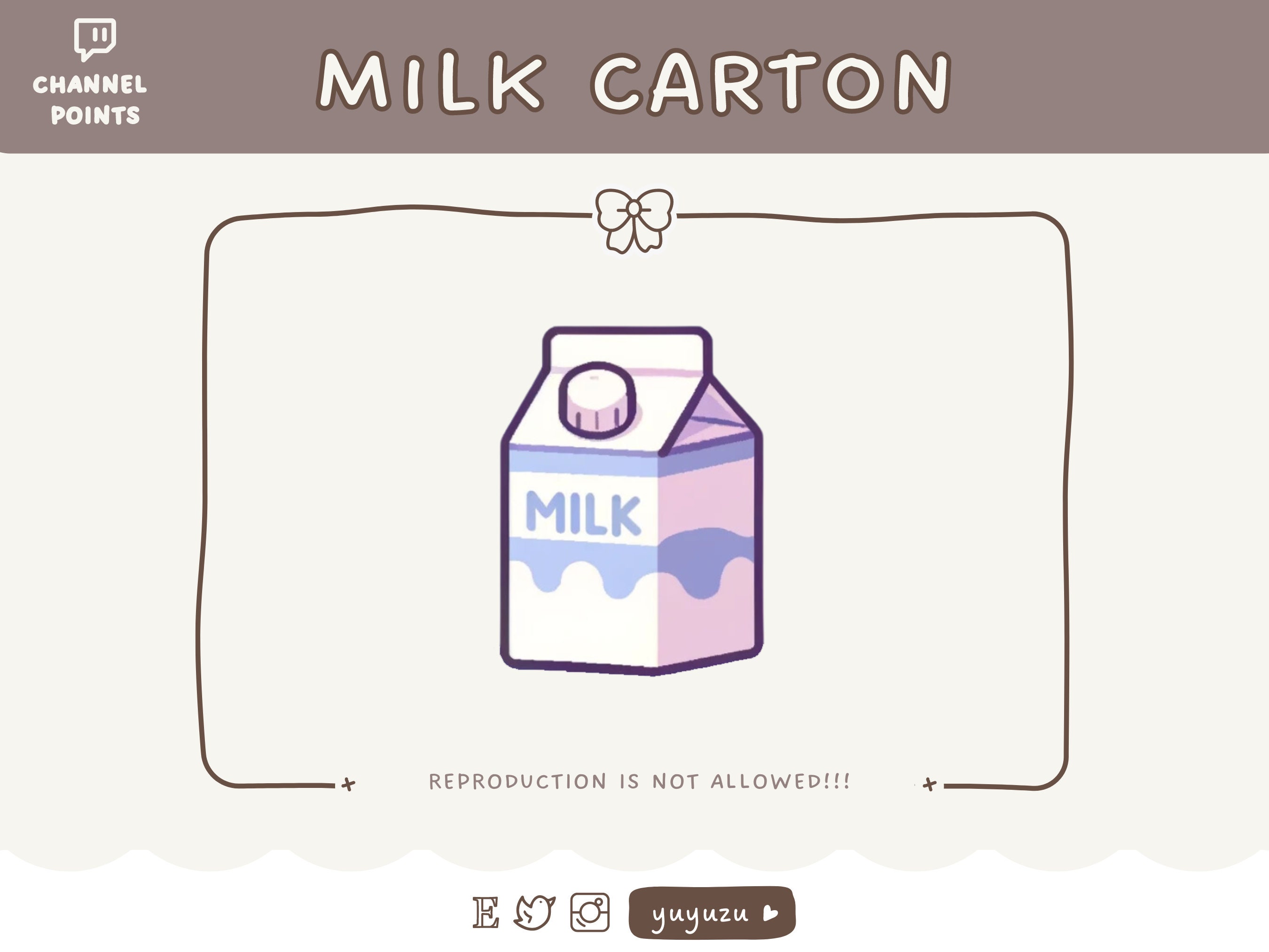 Milk Carton Emote | Channel Points | Twitch, Youtube, Discord | Cute ...
