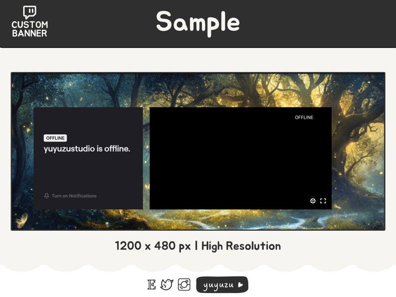 Custom Twitch Banner | Enchanted Forest | Banner | Lunar Glow | High ...