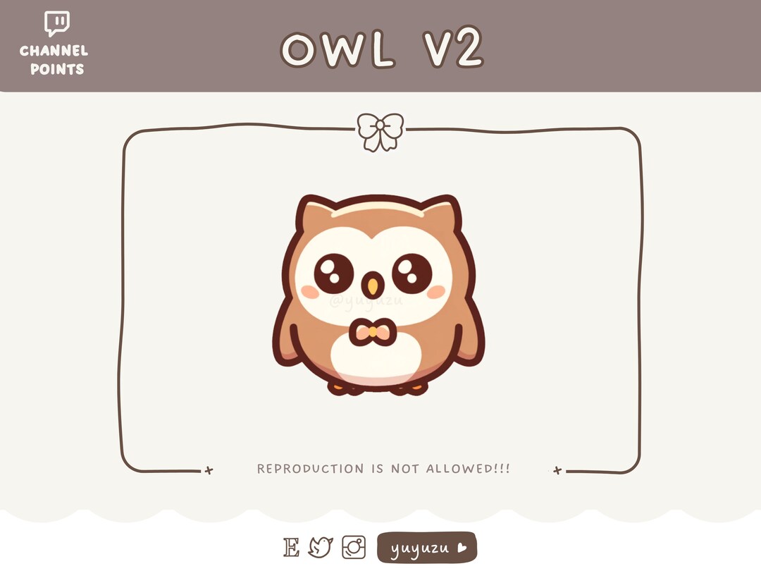 Owl | Emote | Channel Points | Twitch, Youtube, Discord | Cute, Kawaii ...