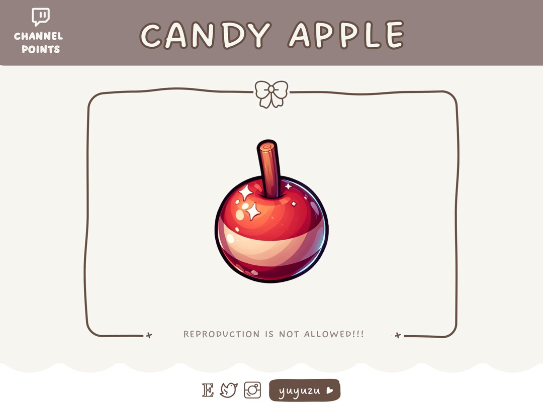 Candy Apple Emote Channel Points Twitch, Youtube, Discord Cute, Kawaii ...