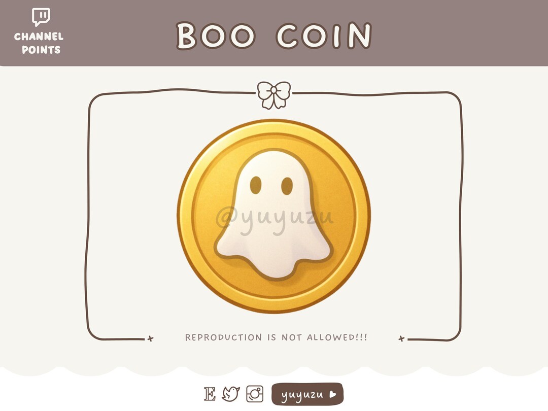 Boo Coin | Emote | Channel Points | Twitch, Youtube, Discord | Cute ...