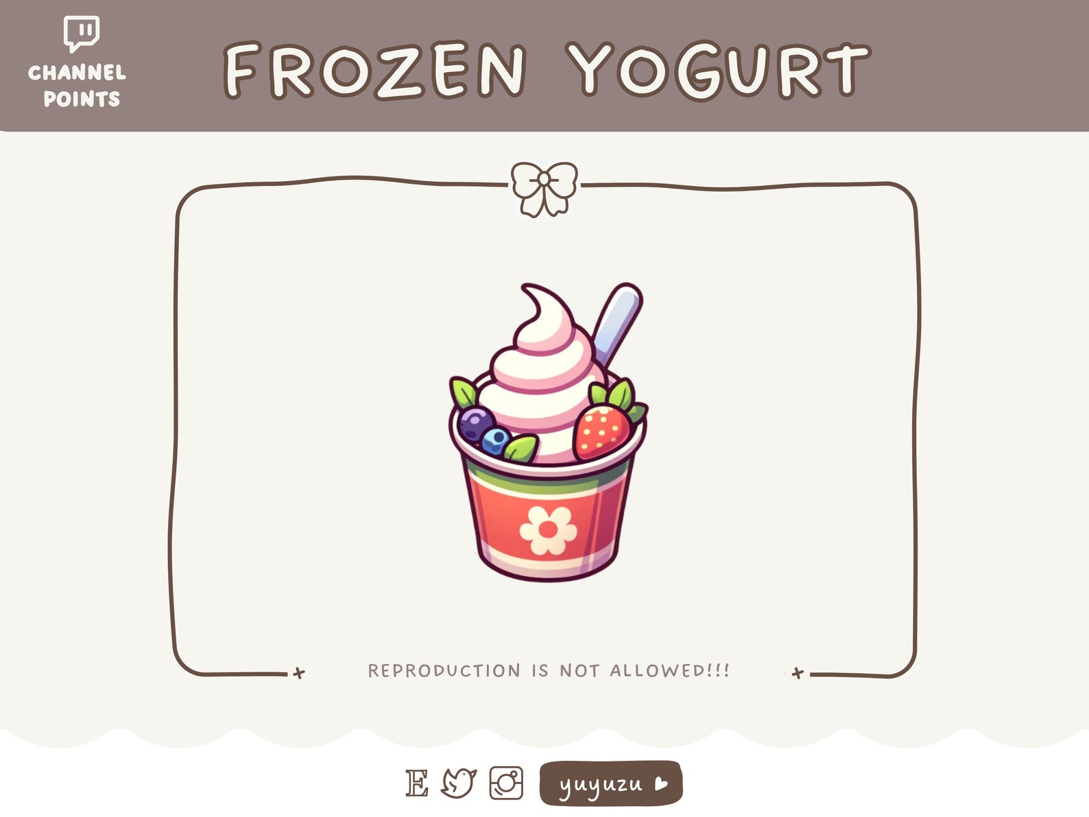 Frozen Yogurt Emote | Channel Points | Twitch, Youtube, Discord | Cute ...