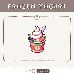 Frozen Yogurt Emote | Channel Points | Twitch, Youtube, Discord | Cute ...
