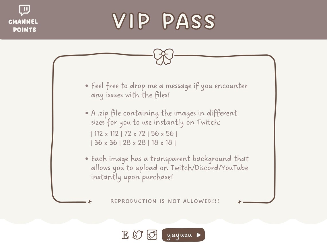 VIP Pass | Emote | Channel Points | Twitch, Youtube, Discord | Cute ...