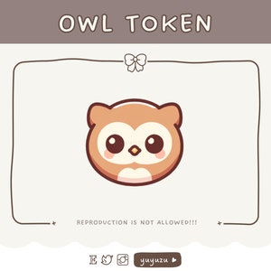 Owl Token Emote Channel Points Twitch, Youtube, Discord Cute, Kawaii ...