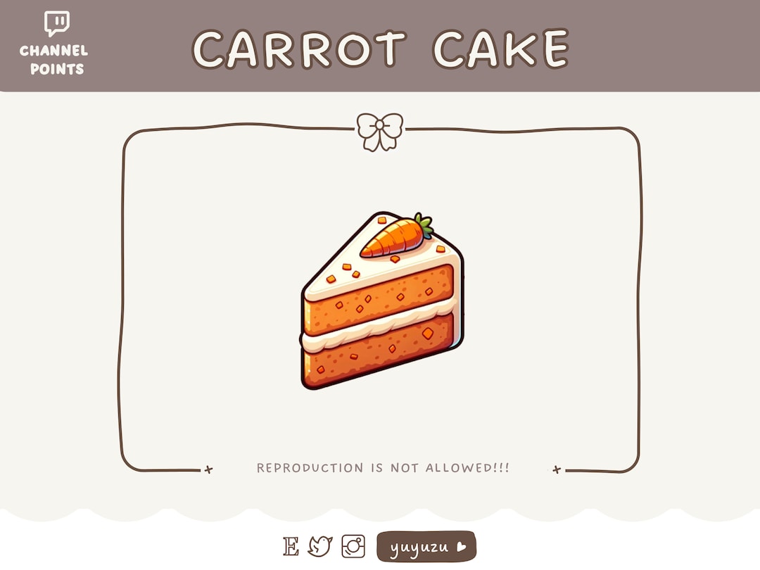 Carrot Cake Emote | Channel Points | Twitch, Youtube, Discord | Cute ...