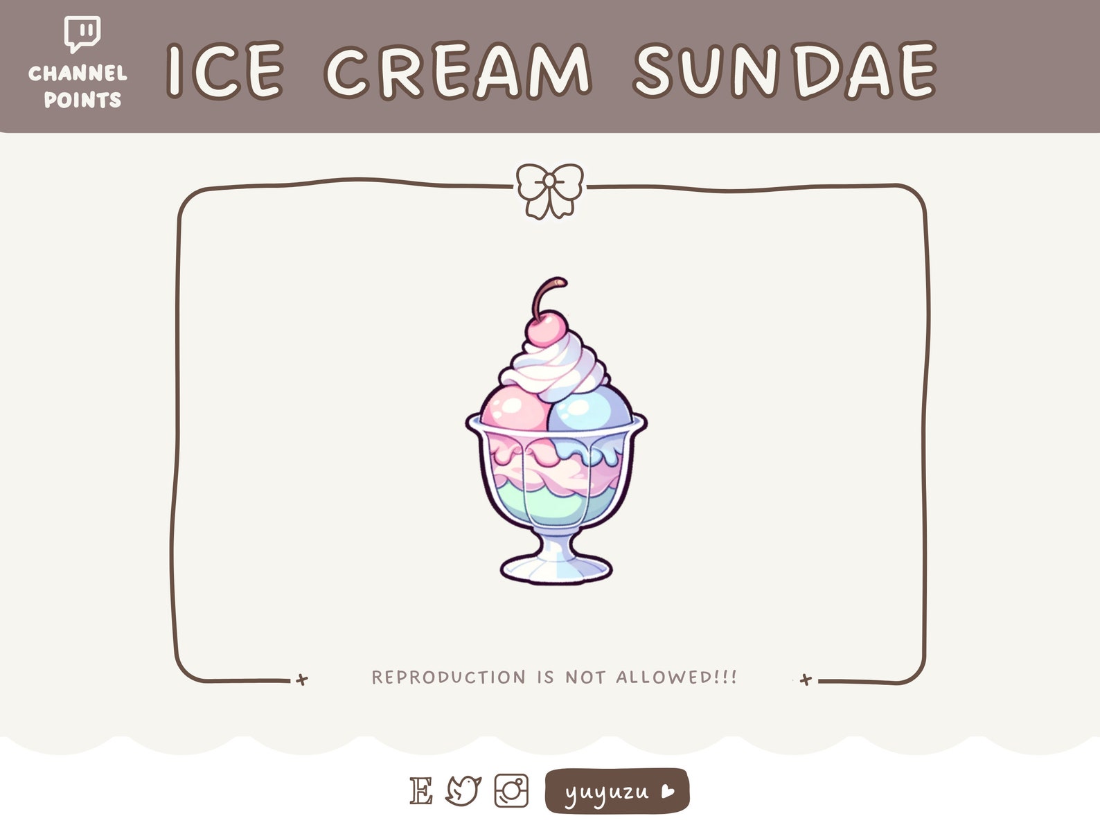 Ice Cream Sundae Emote | Channel Points | Twitch, Youtube, Discord ...