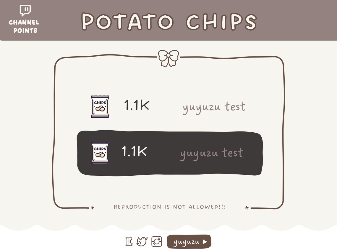 Potato Chips Emote | Channel Points | Twitch, Youtube, Discord | Cute ...