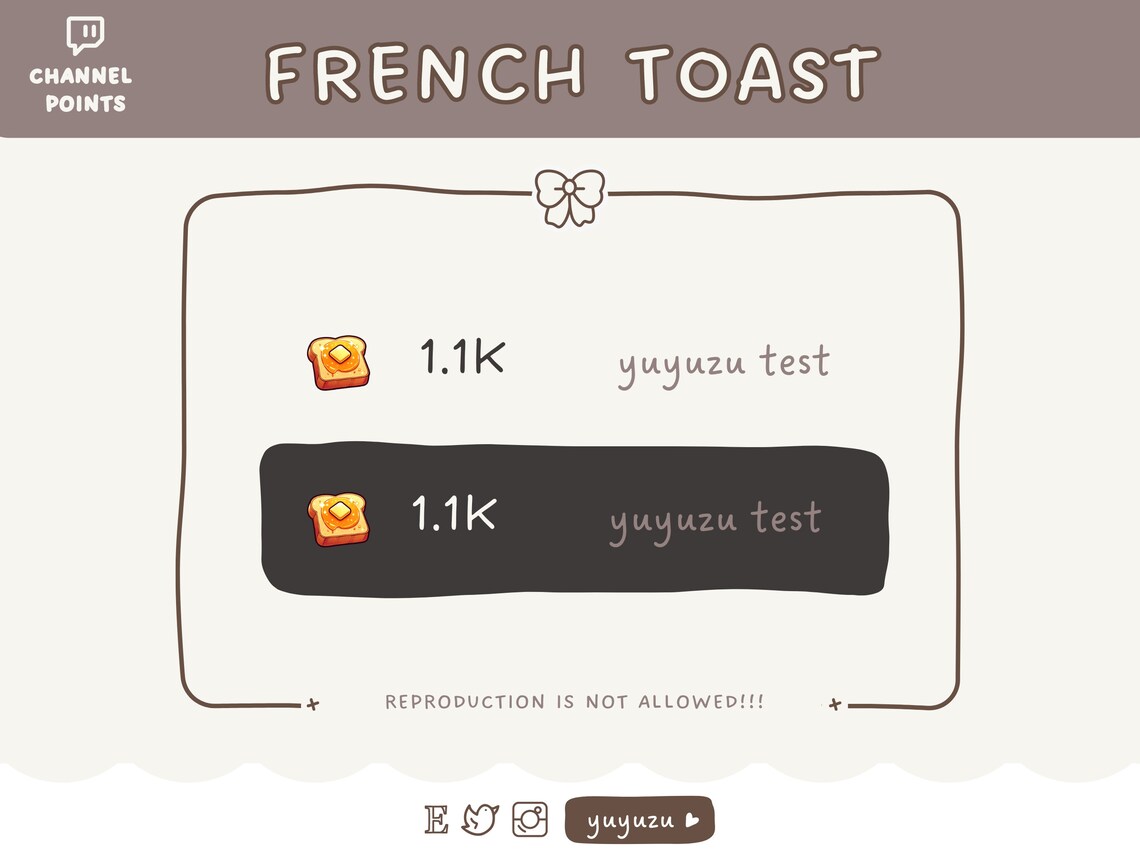 French Toast Emote | Channel Points | Twitch, Youtube, Discord | Cute ...