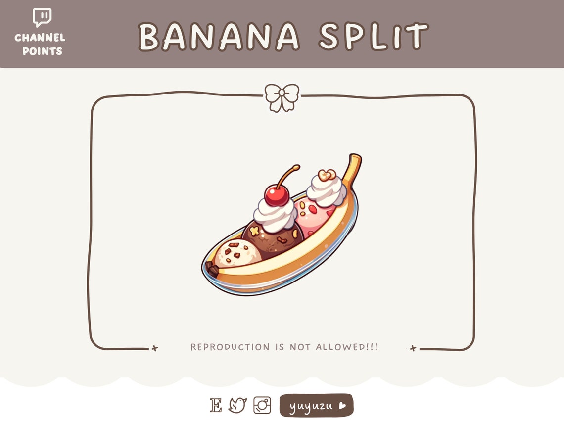 Banana Split Sundae Emote | Channel Points | Twitch, Youtube, Discord ...
