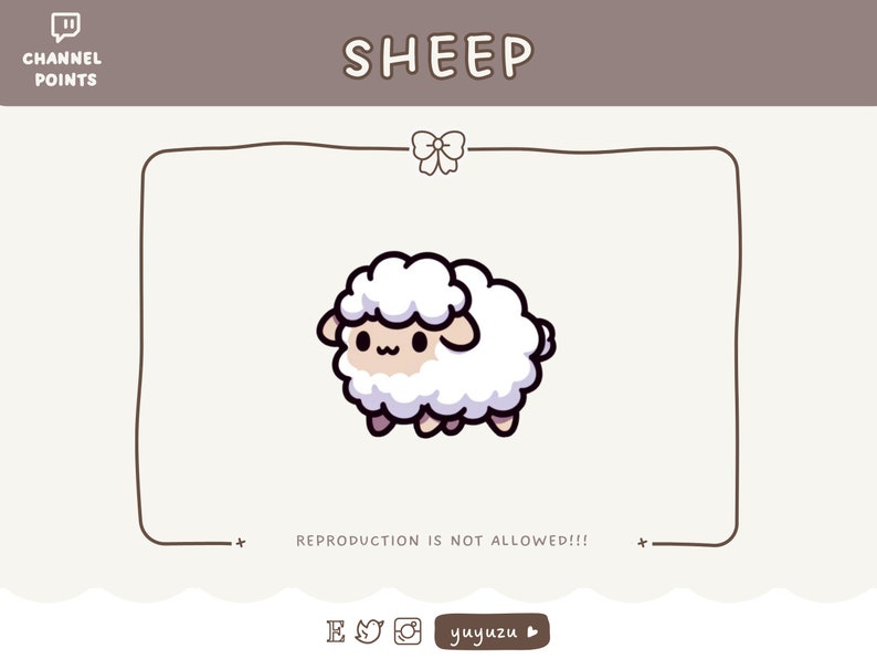 Sheep | Emote | Channel Points | Twitch, Youtube, Discord | Cute ...