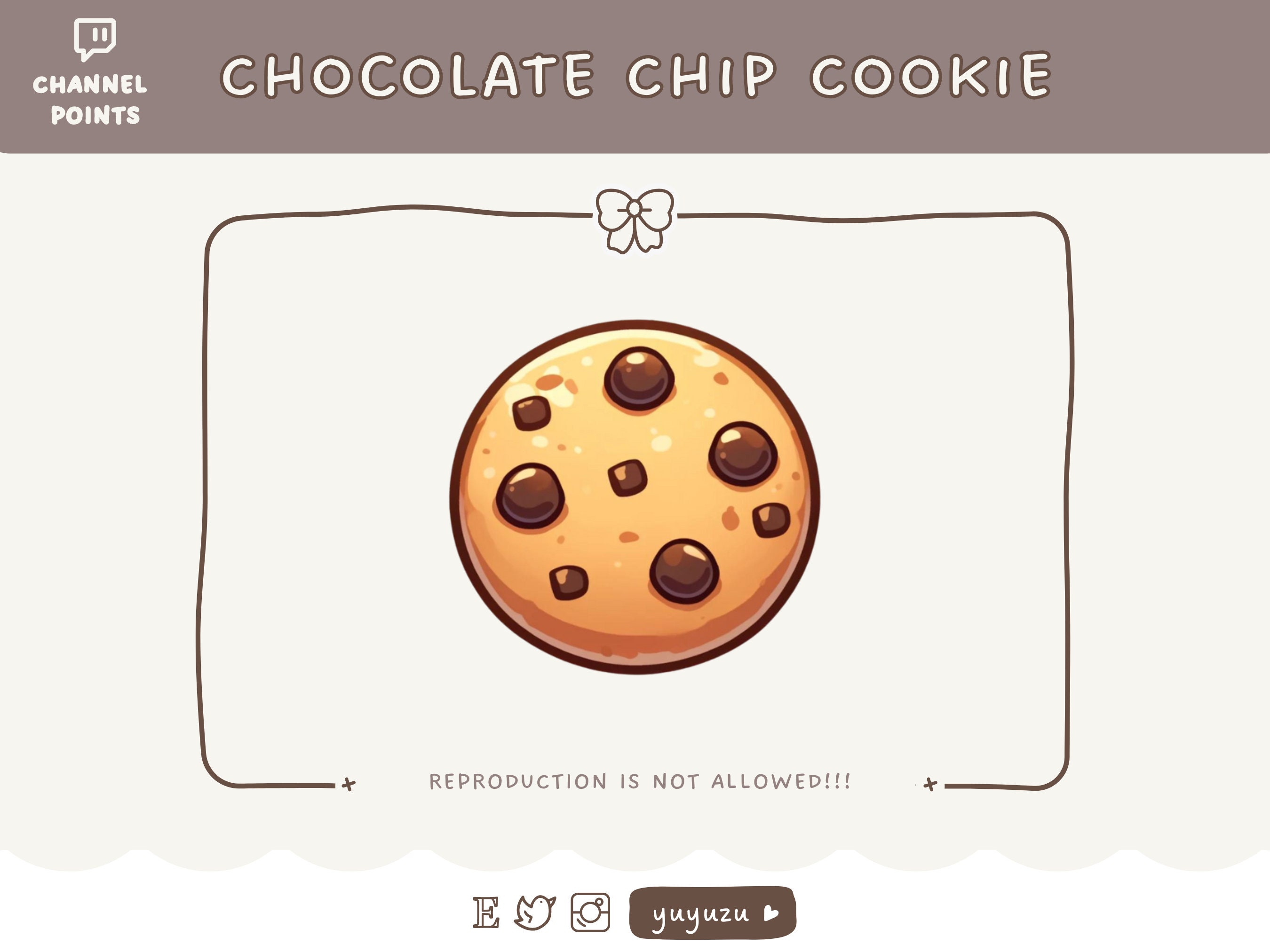 Chocolate Chip Cookie Emote | Channel Points | Twitch, Youtube, Discord ...