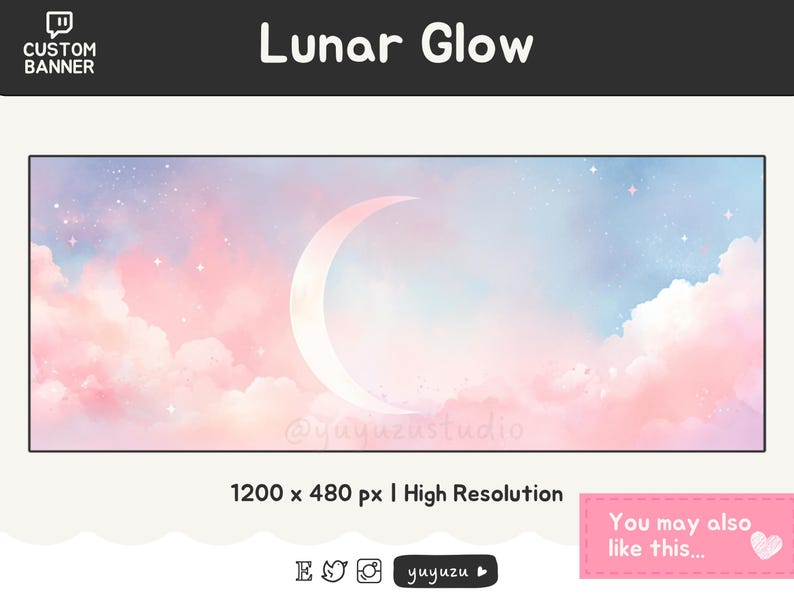Custom Twitch Banner Forest Fantasy Banner Lunar Glow High Resolution ...