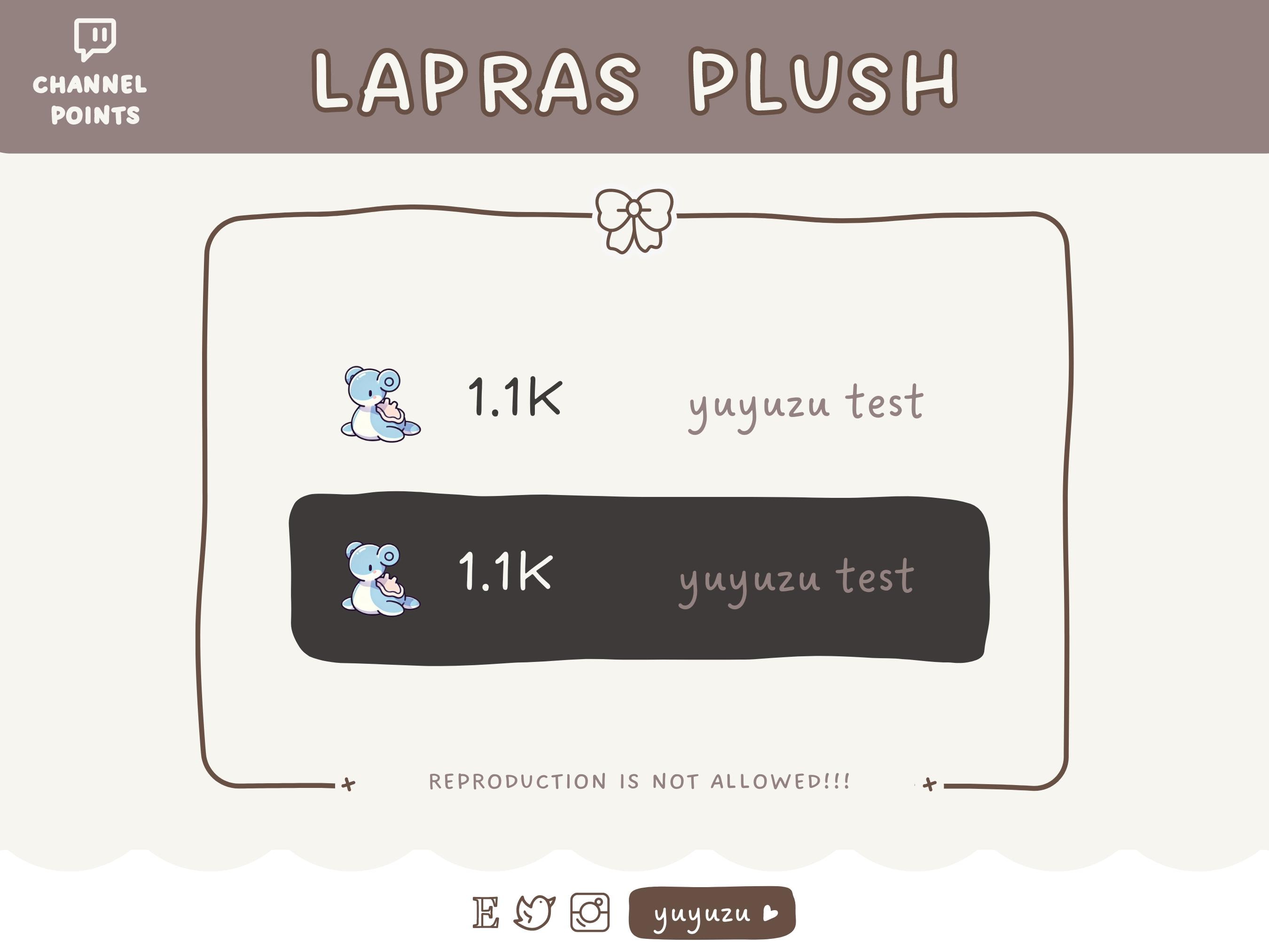 Lapras Plush | Emote | Channel Points | Twitch, Youtube, Discord | Cute ...