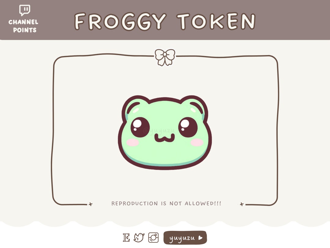 Froggy Token Emote Channel Points Twitch, Youtube, Discord Cute, Kawaii Streamer Graphics, Token ...