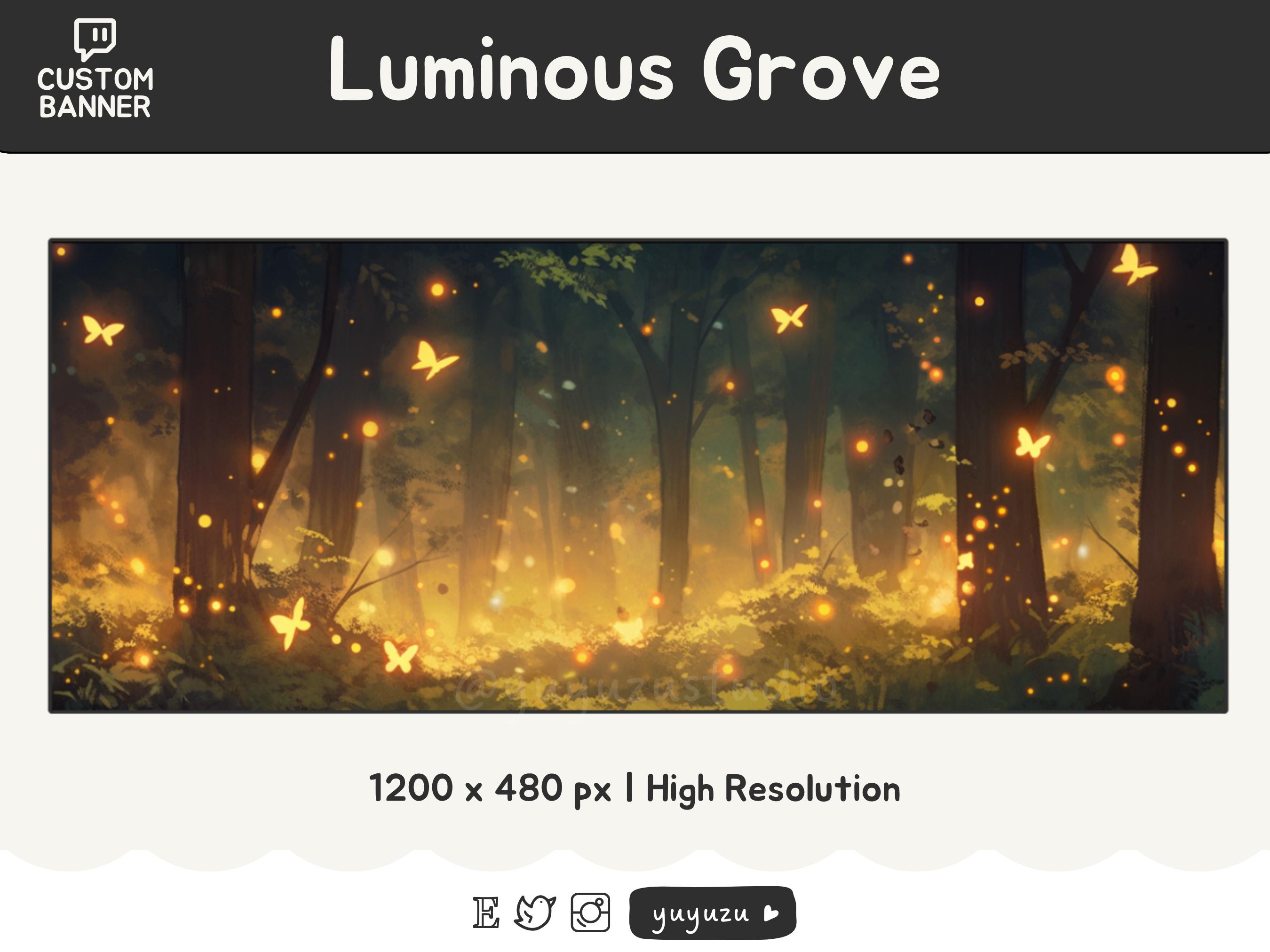 Custom Twitch Banner | Luminous Grove | Banner | Lunar Glow | High ...