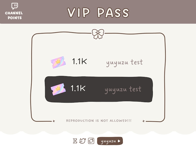 VIP Pass | Emote | Channel Points | Twitch, Youtube, Discord | Cute ...