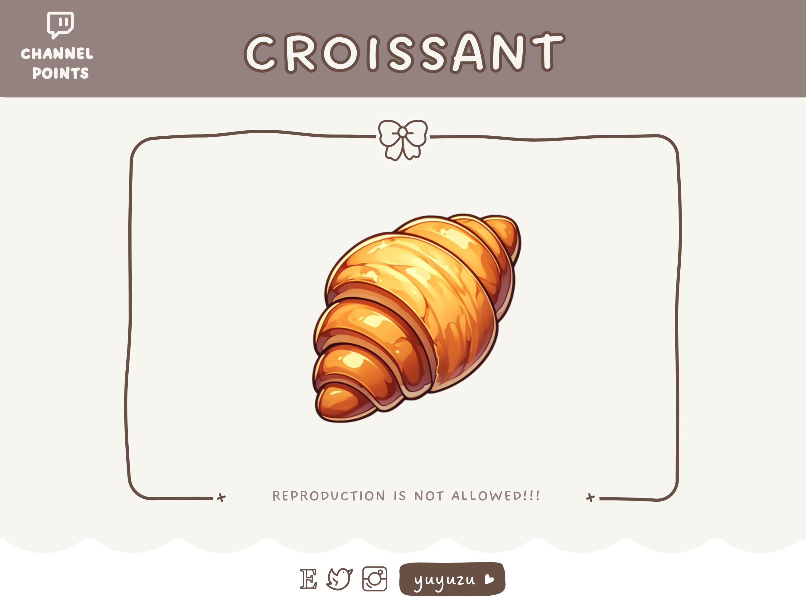 Croissant Emote | Channel Points | Twitch, Youtube, Discord | Cute ...