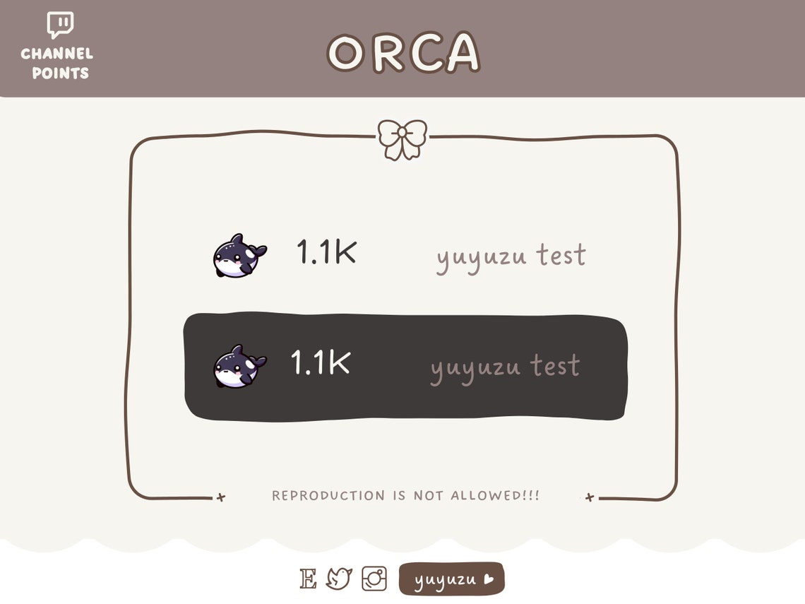 Orca Channel Points Twitch, Youtube, Discord Cute, Kawaii, Dessert ...