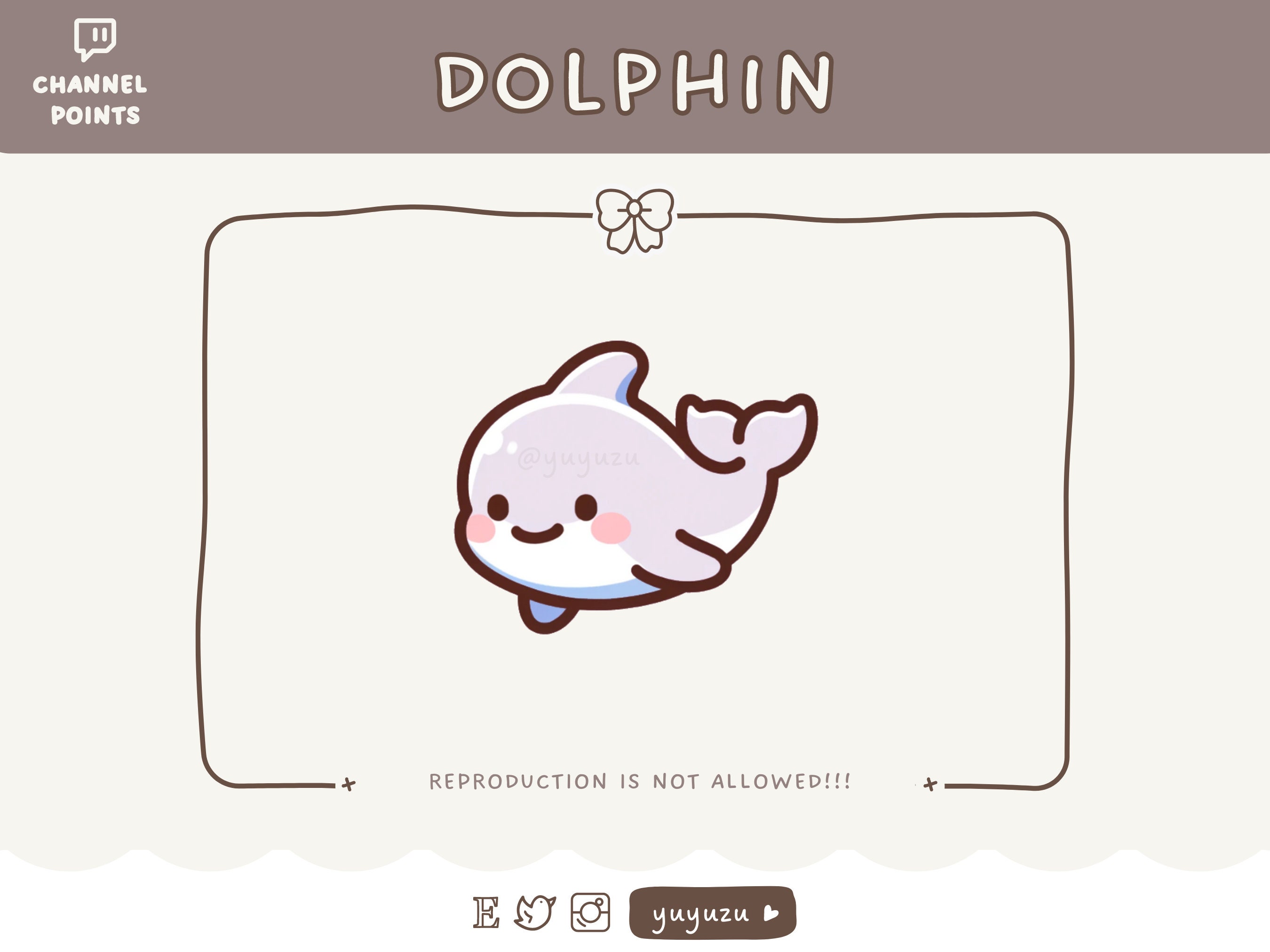 Dolphin Emote Channel Points Twitch, Youtube, Discord Cute, Kawaii ...