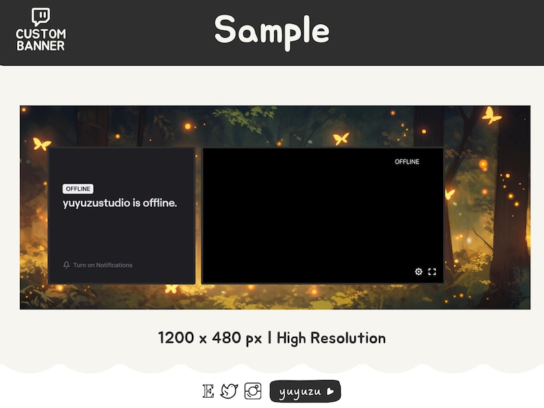 Custom Twitch Banner | Luminous Grove | Banner | Lunar Glow | High ...