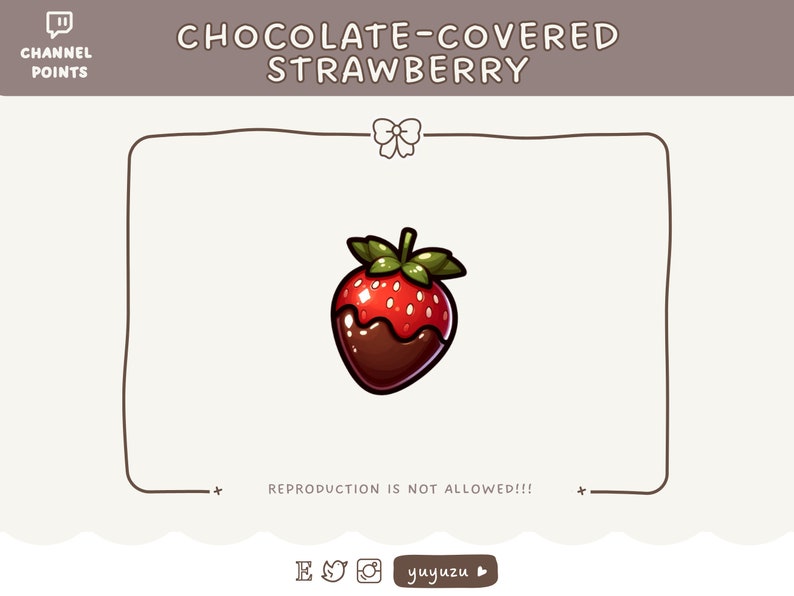 Chocolate-covered Strawberry Emote Channel Points Twitch, Youtube ...