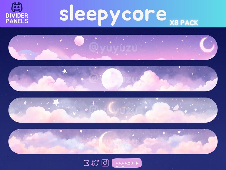 Dividers for Discord | Sleepycore Theme | Aesthetic | Cute | Discord ...