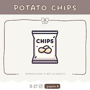 Potato Chips Emote | Channel Points | Twitch, Youtube, Discord | Cute ...