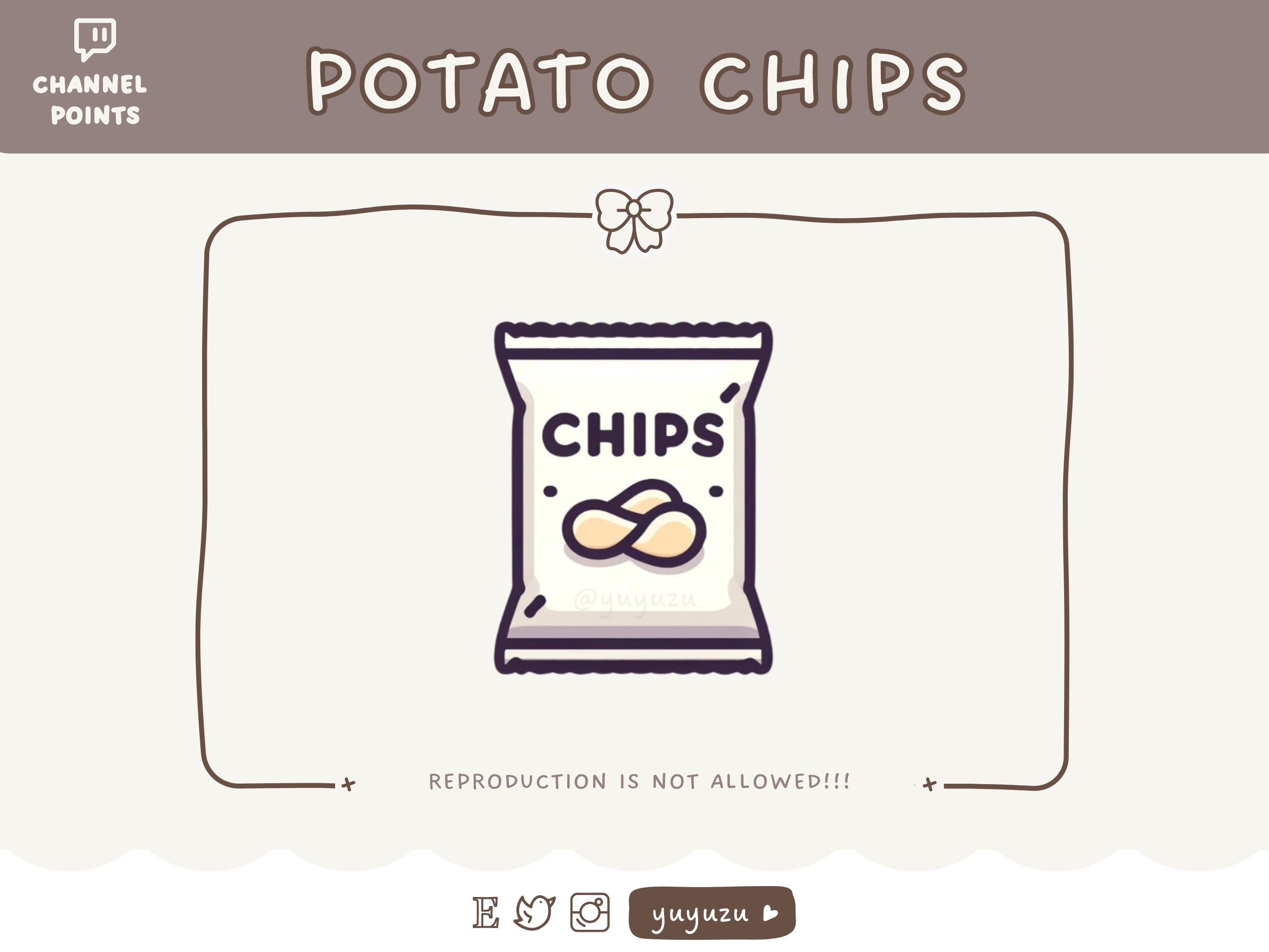 Potato Chips Emote | Channel Points | Twitch, Youtube, Discord | Cute ...