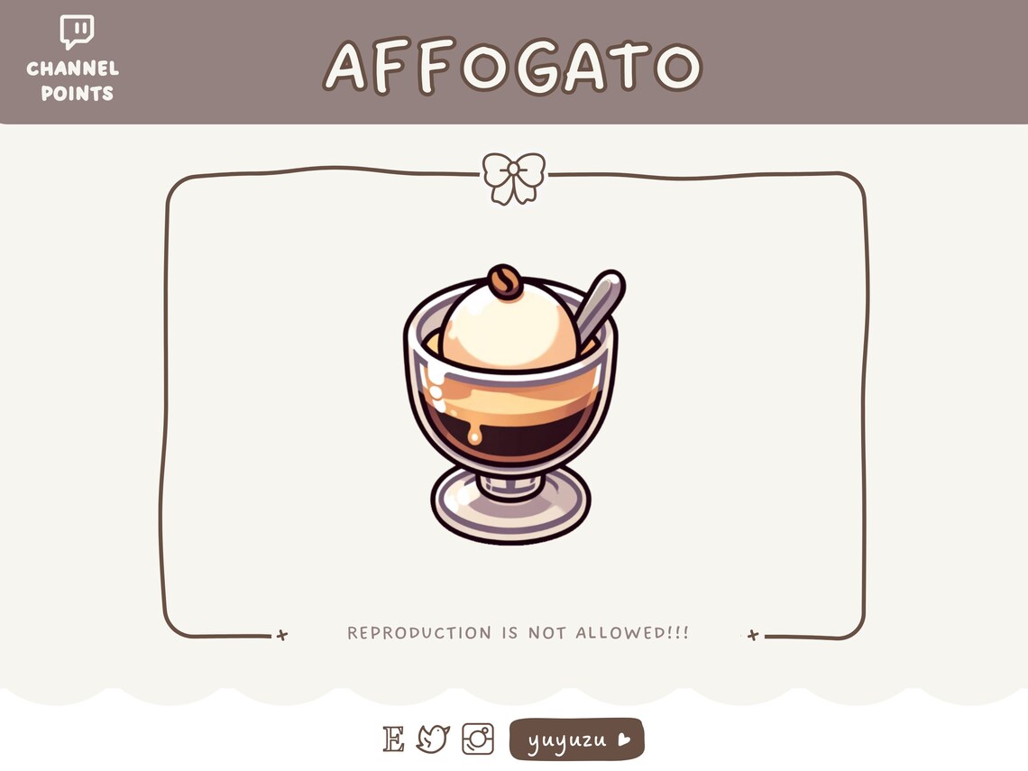 Affogato Emote | Channel Points | Twitch, Youtube, Discord | Cute ...
