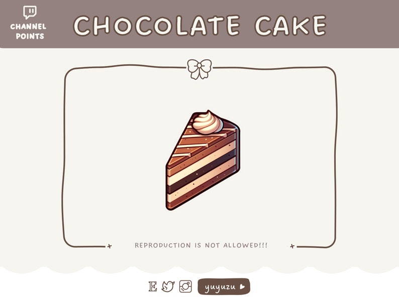 Chocolate Cake Emote Channel Points Twitch, Youtube, Discord Cute ...