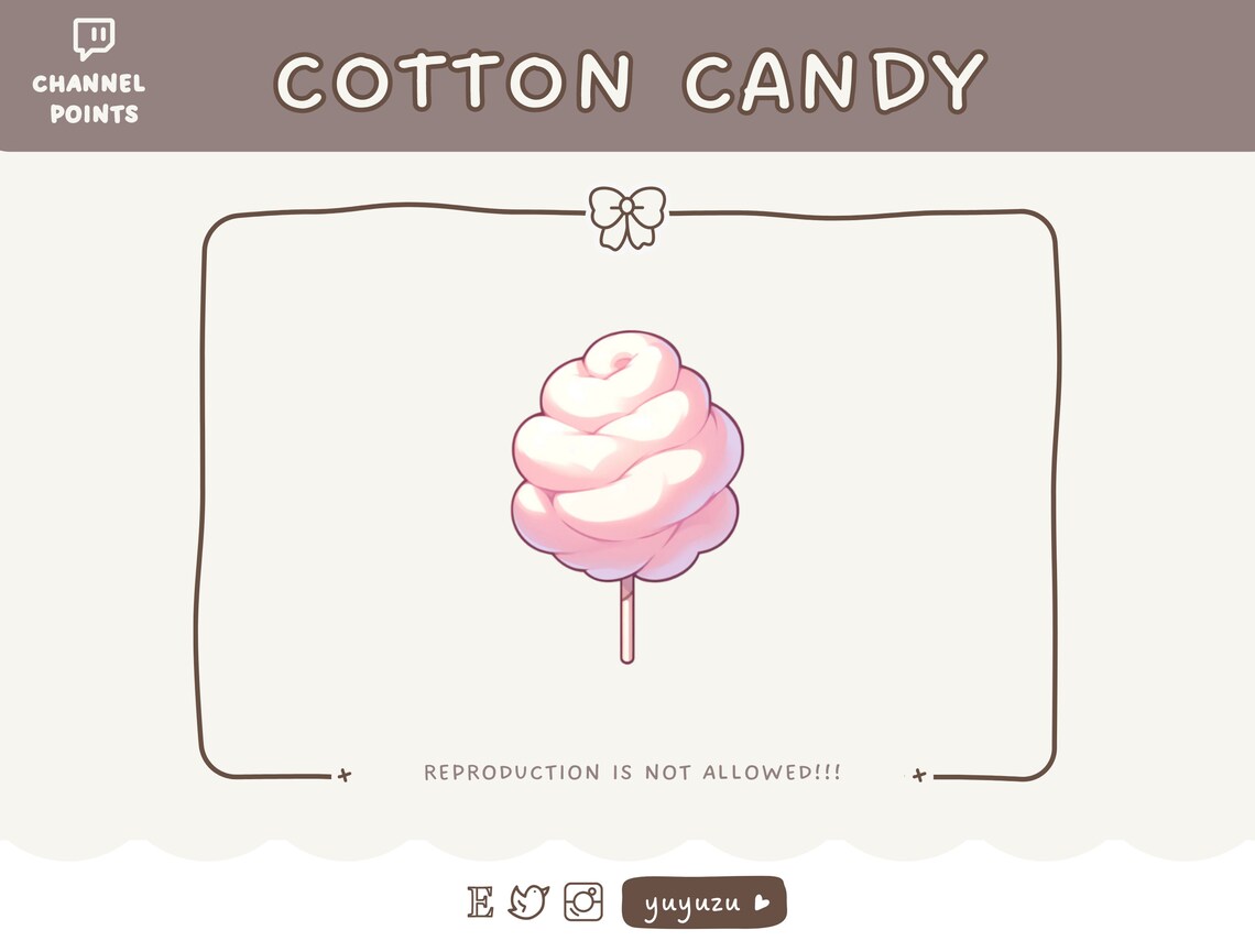 Cotton Candy Emote | Channel Points | Twitch, Youtube, Discord | Cute ...