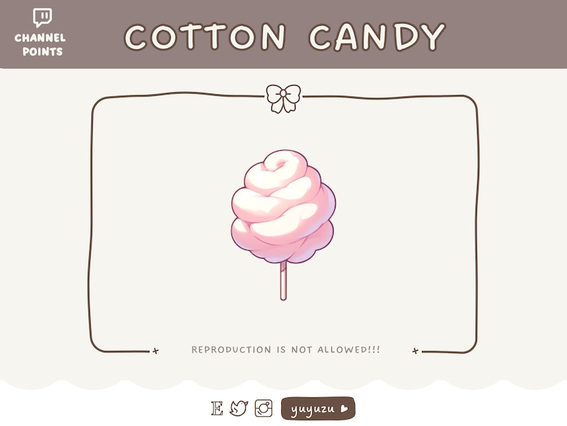 Cotton Candy Emote | Channel Points | Twitch, Youtube, Discord | Cute ...