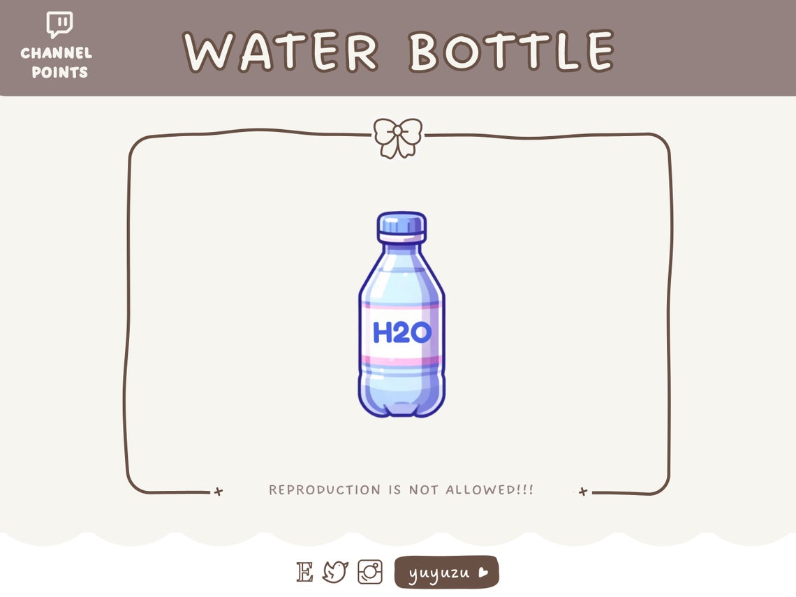 Water Bottle Emote | Channel Points | Twitch, Youtube, Discord | Cute ...