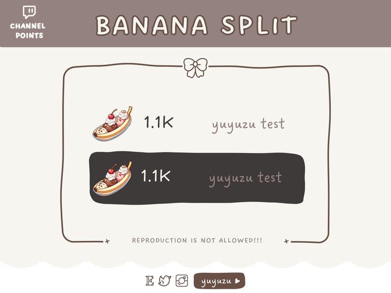 Banana Split Sundae Emote | Channel Points | Twitch, Youtube, Discord ...