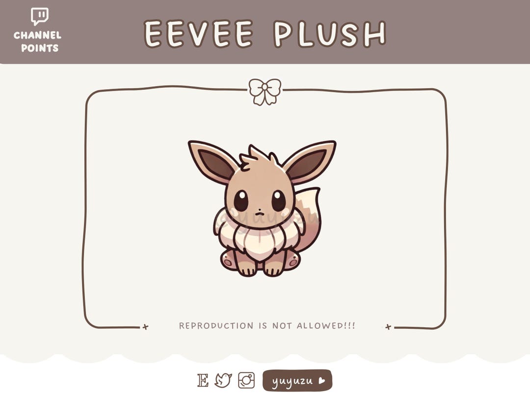Eevee Plush | Emote | Channel Points | Twitch, Youtube, Discord | Cute ...