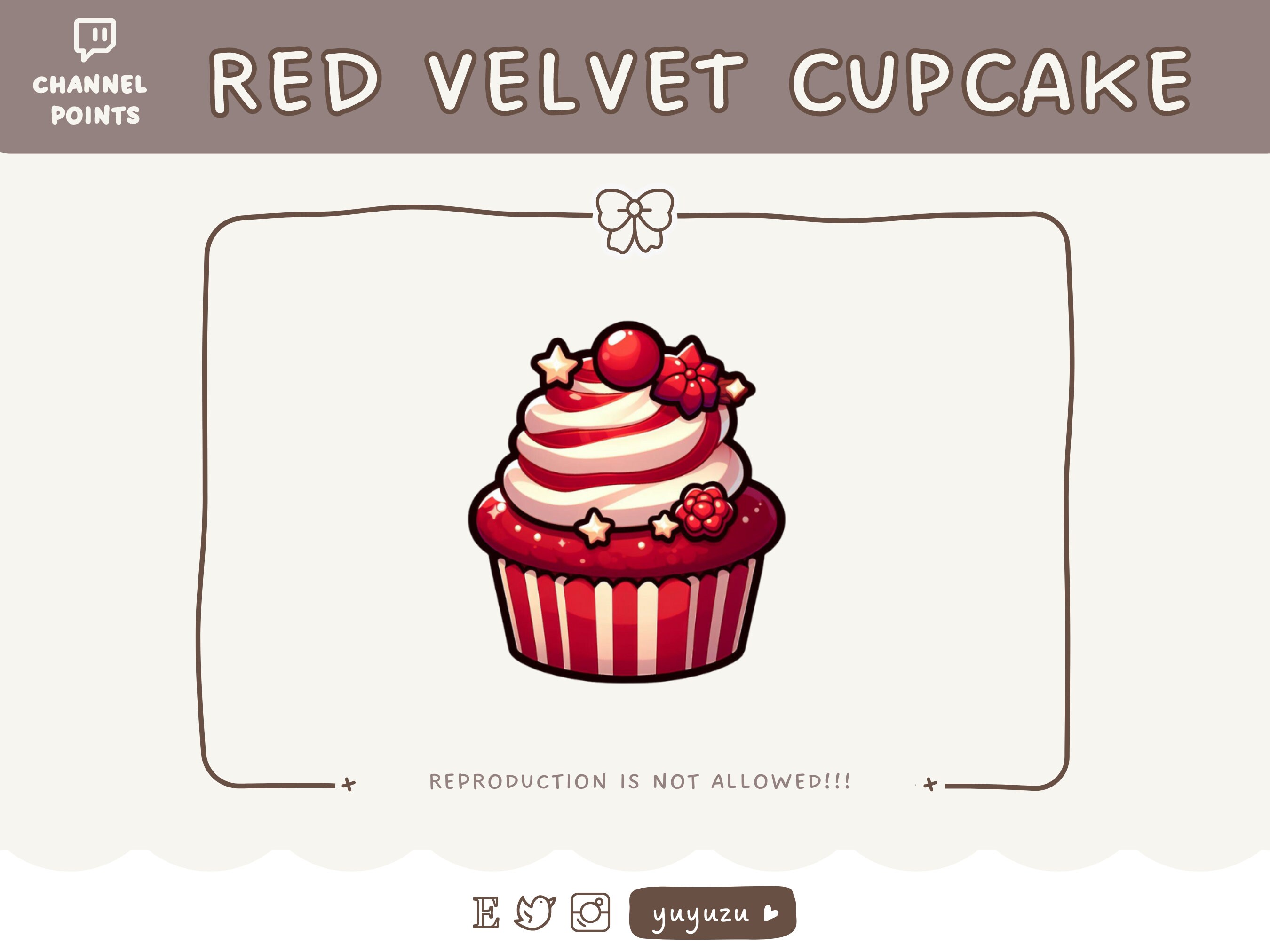 Red Velvet Cupcake Emote | Channel Points | Twitch, Youtube, Discord ...