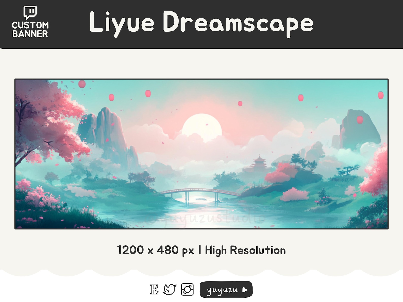 Custom Twitch Banner Liyue Dreamscape Banner Lunar Glow High Resolution ...