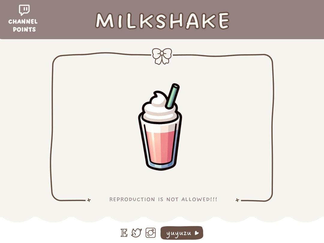 Milkshake Emote | Channel Points | Twitch, Youtube, Discord | Cute, Kawaii, Dessert | Streamer ...